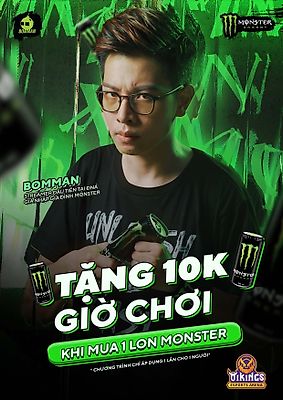 Mua Monster nhận ngay Poster Bomman X Monster Energy và 10K tài khoản ...